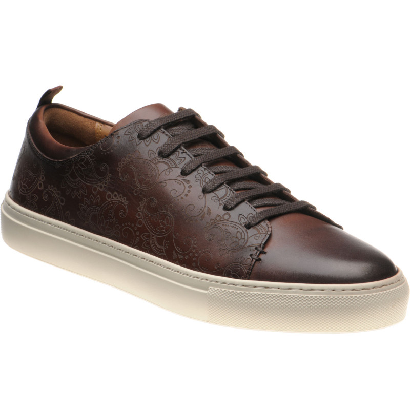 Barker shoes | Barker Casual | Paisley trainers in Chestnut Calf at ...