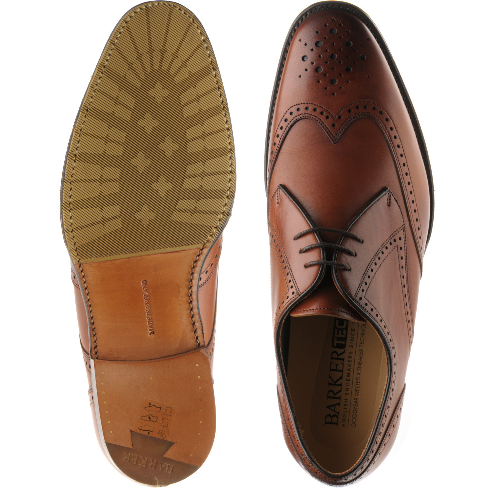 Barker shoes | Barker Tech | Bakewell hybrid-soled brogues in Chestnut ...