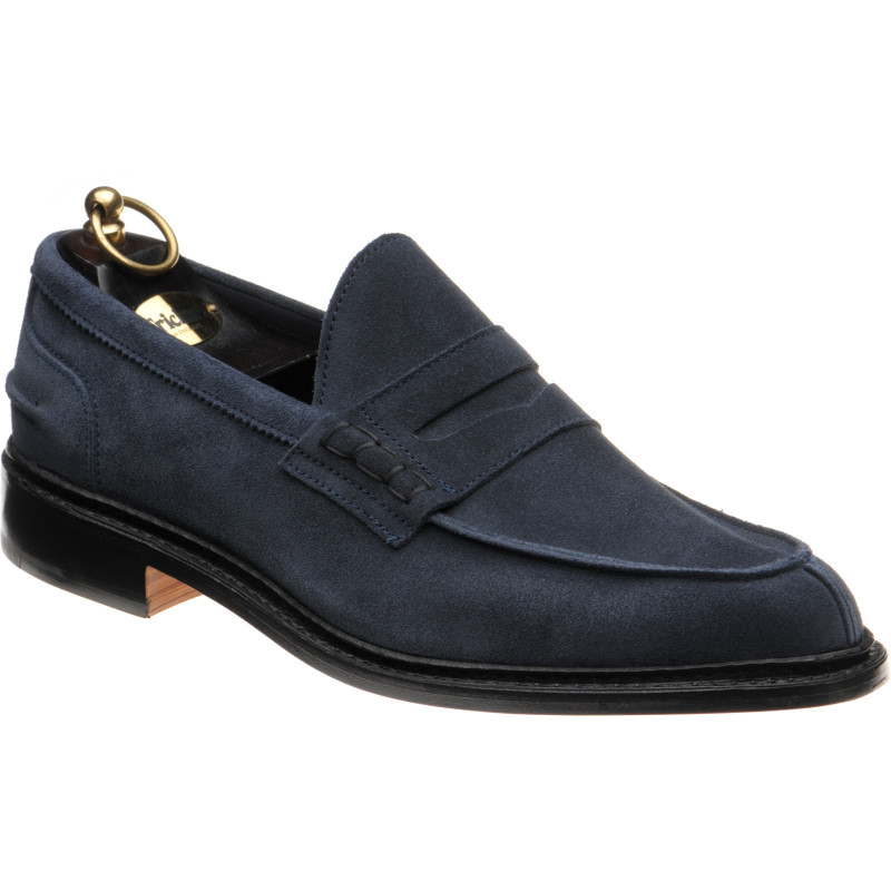 Trickers shoes | Trickers Town | Adam loafers in Denim Suede at Herring ...