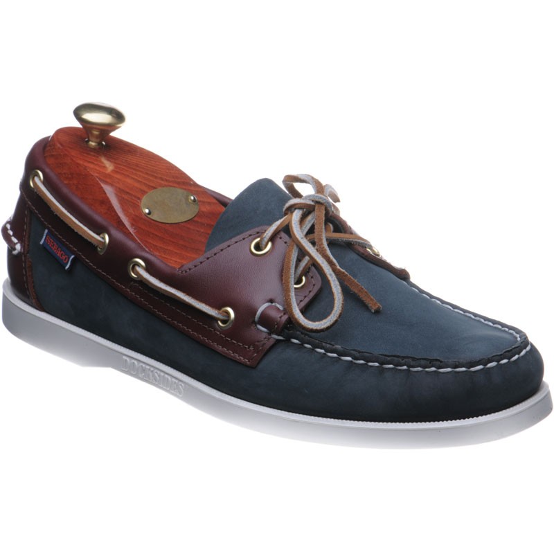Sebago shoes | Sebago | Spinnaker rubber-soled deck shoes in Blue Brown ...