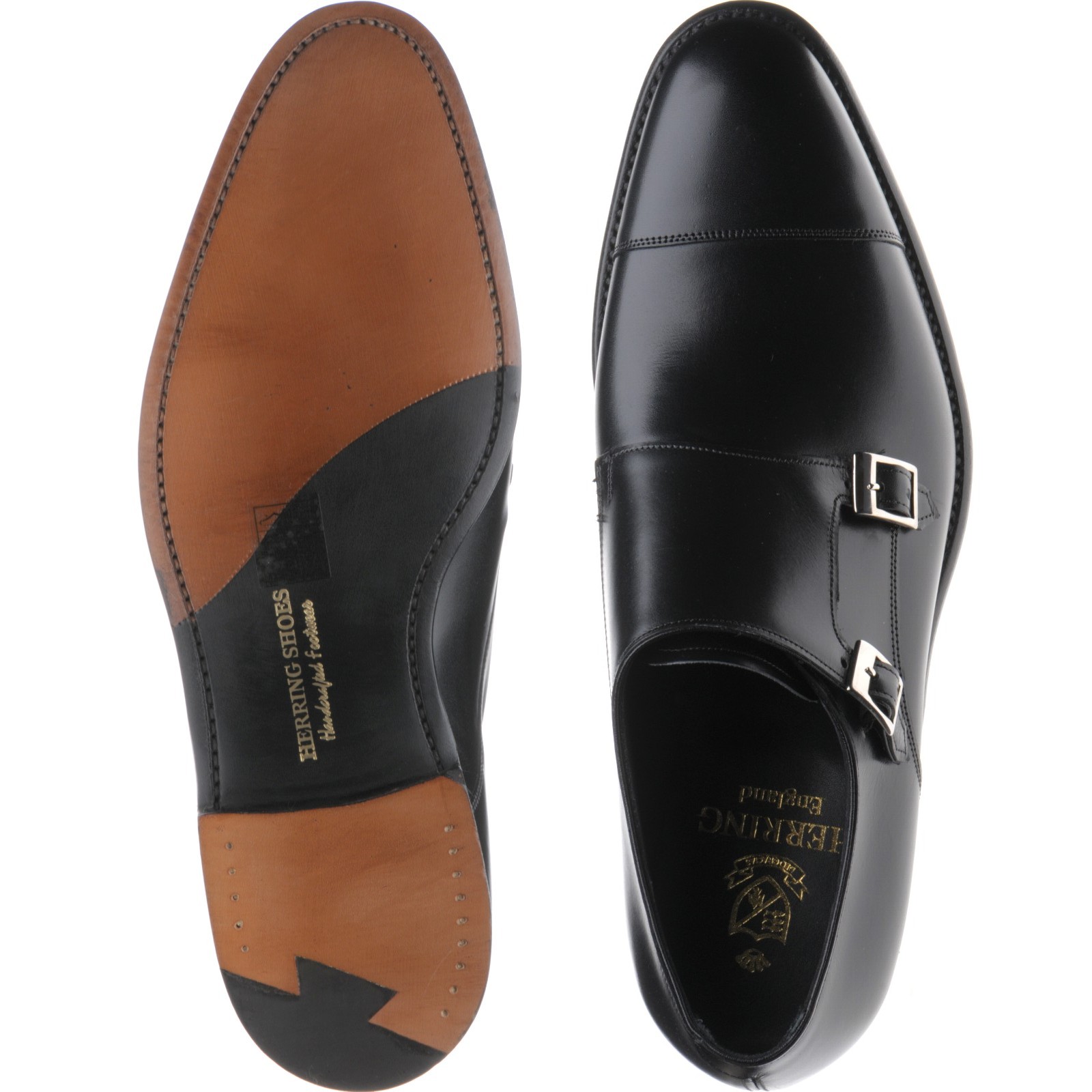 Herring shoes | Herring Premier | Attlee double monk shoes in Black ...