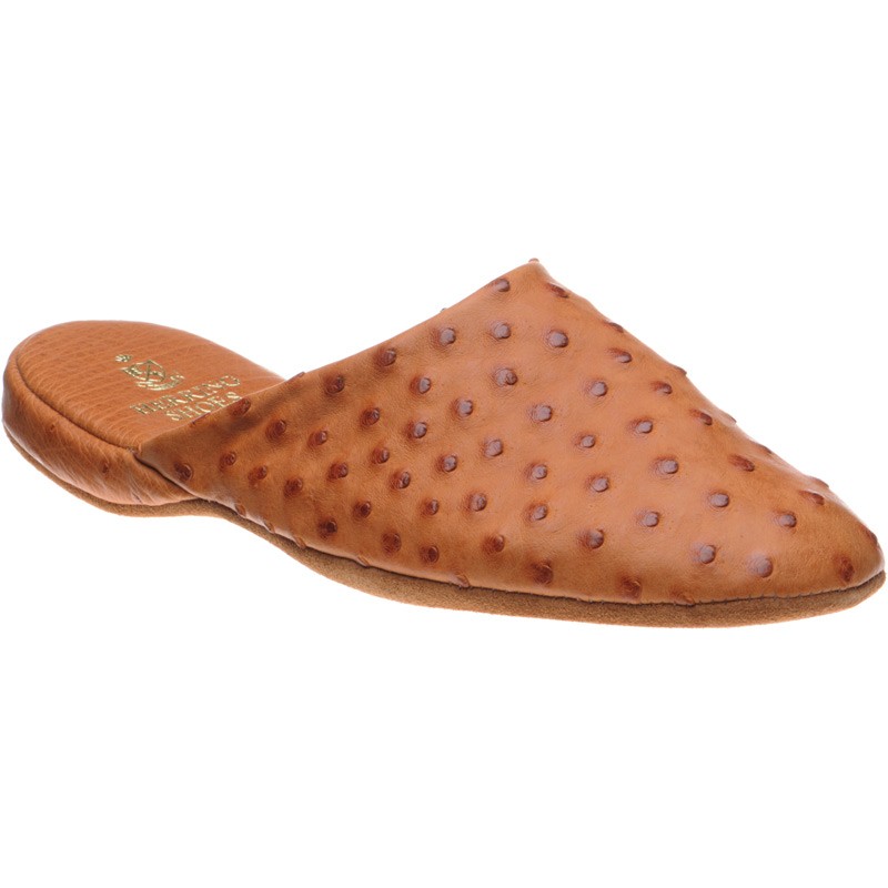 Herring shoes | Herring Slippers | Ostrich Mule in Tan Ostrich at ...