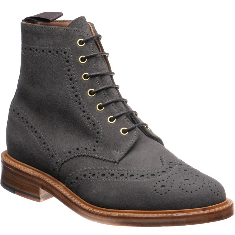 Herring shoes | Herring Sale | Newmarket brogue boots in Grey Suede at ...