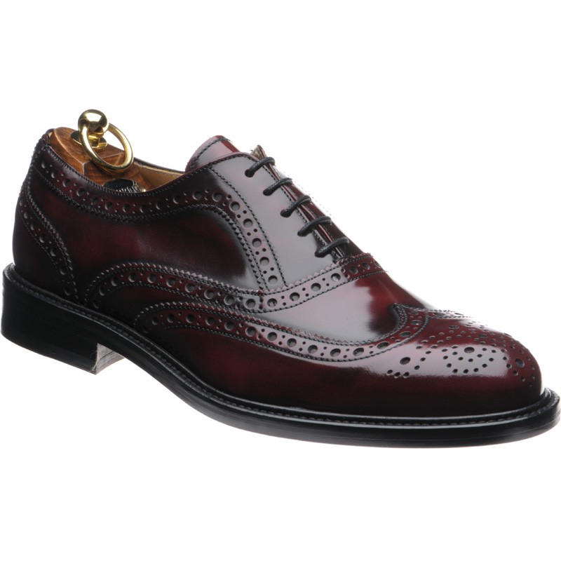 Herring shoes | Herring Classic | Bigbury brogues in Burgundy Polished ...