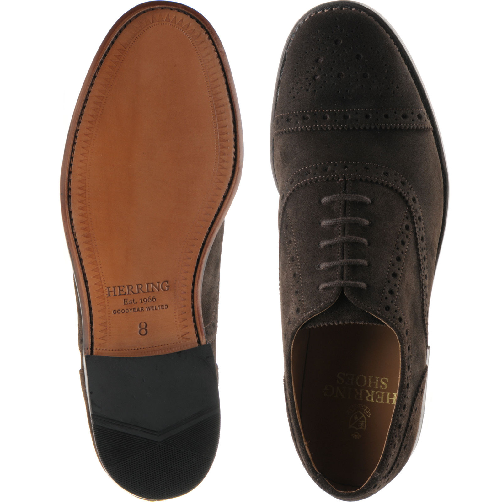 Herring shoes | Herring Classic | Reading II semi-brogues in Brown ...