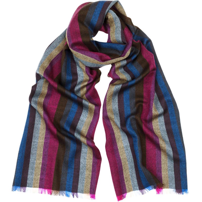 Herring shoes | Herring Clothing | Merino Wool Stripe Scarf in Sapphire ...