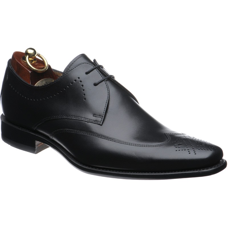 Loake shoes | Loake Design | Stitch brogues in Black Calf at Herring Shoes