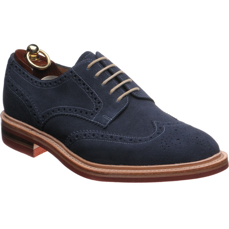 Loake shoes | Loake Sale | Leamington rubber-soled brogues in Navy ...