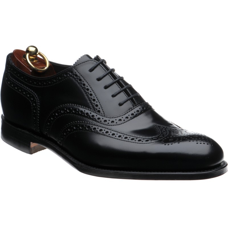 Loake shoes | Loake Shoemaker | Inverness brogues in Black Polished at ...