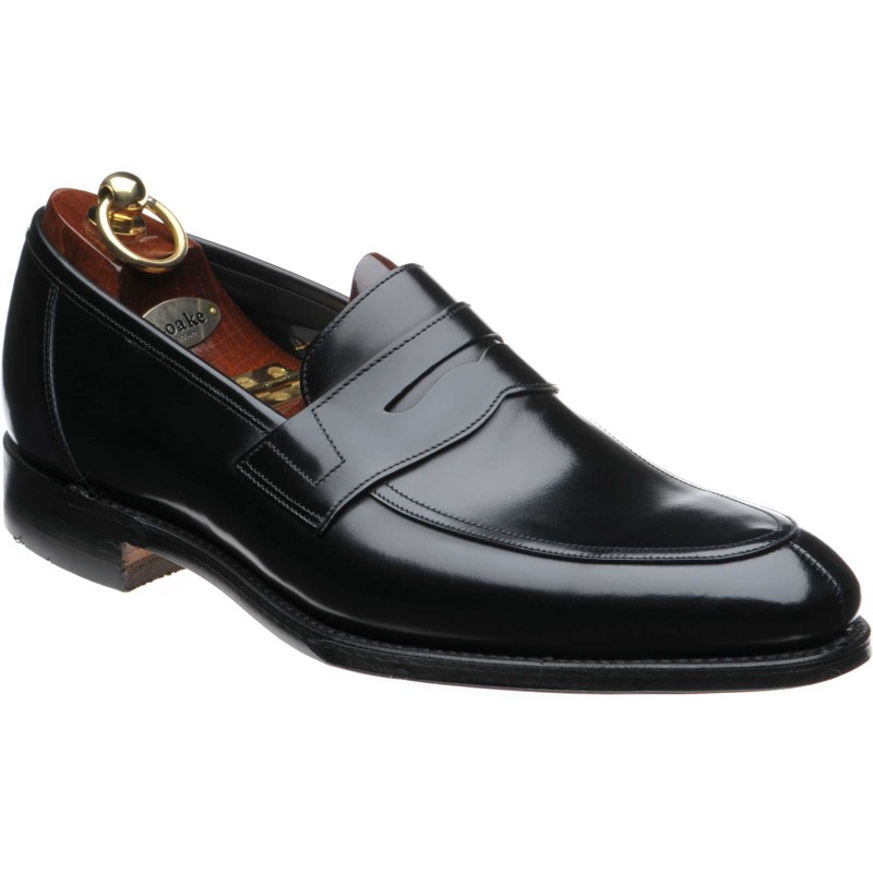 Loake shoes | Loake Shoemaker | Duvall B loafers in Black Polished at ...