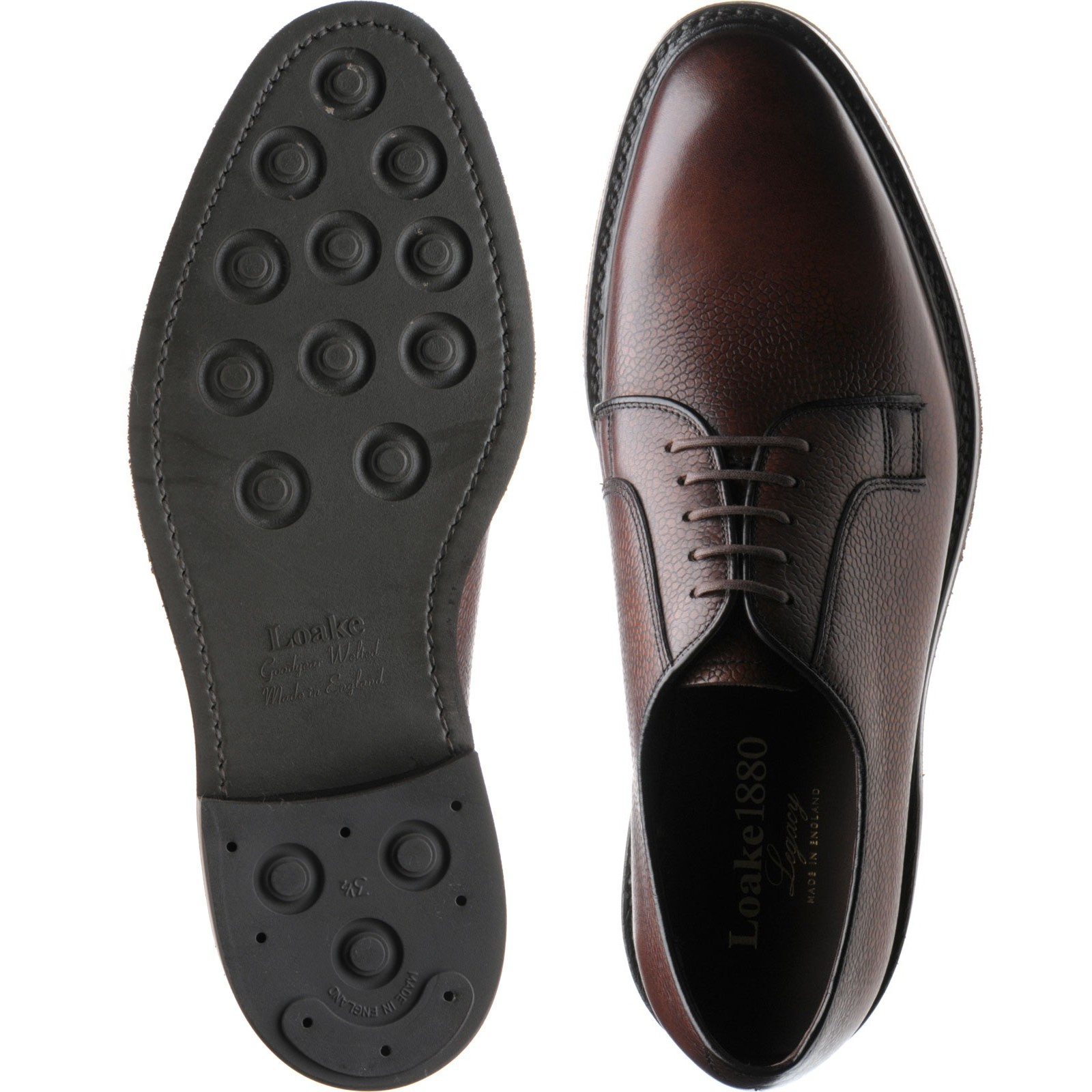 Loake shoes | Loake 1880 | Troon rubber-soled Derby shoes in Rosewood ...