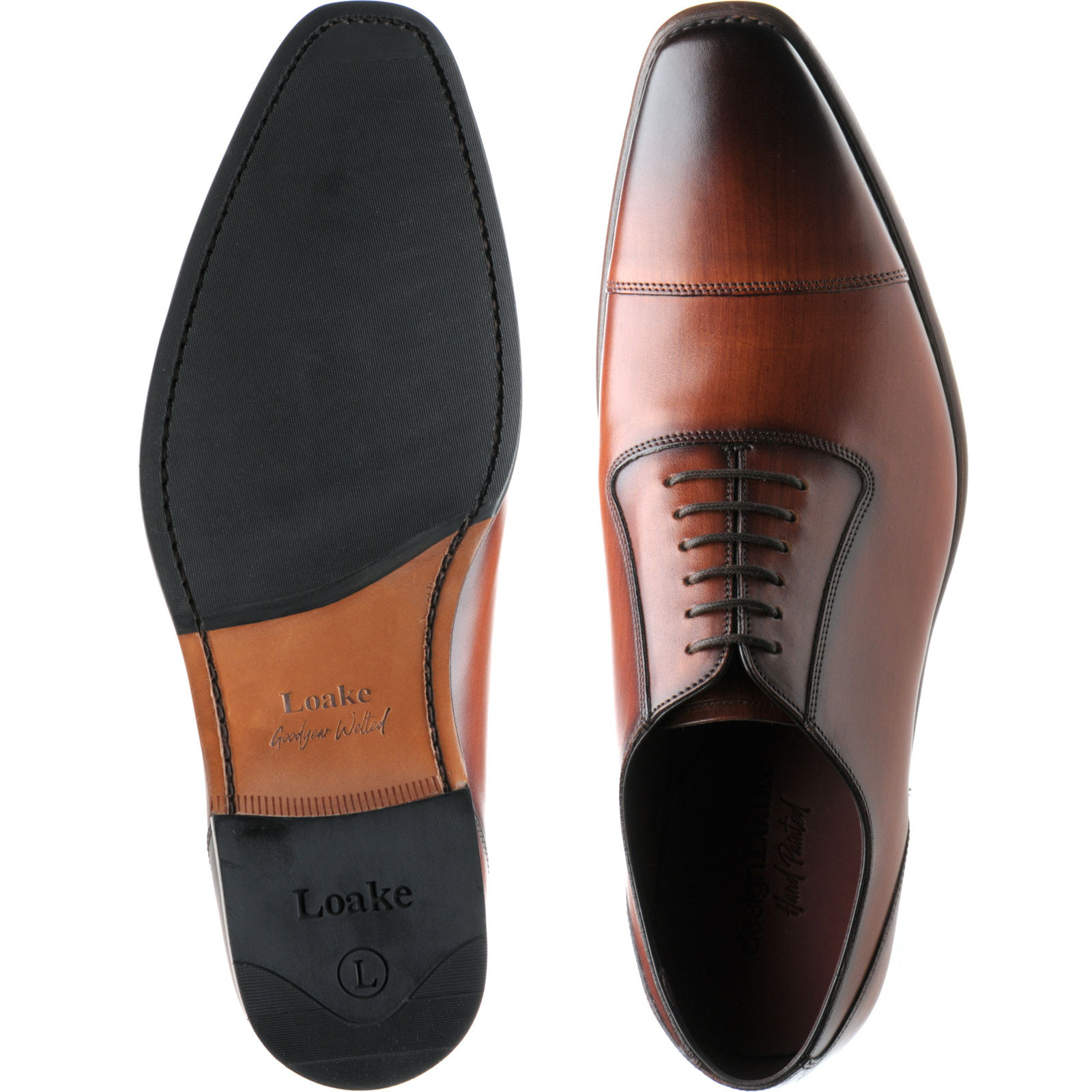 Loake shoes | Loake Design | Larch hybrid-soled Oxfords in Chestnut ...