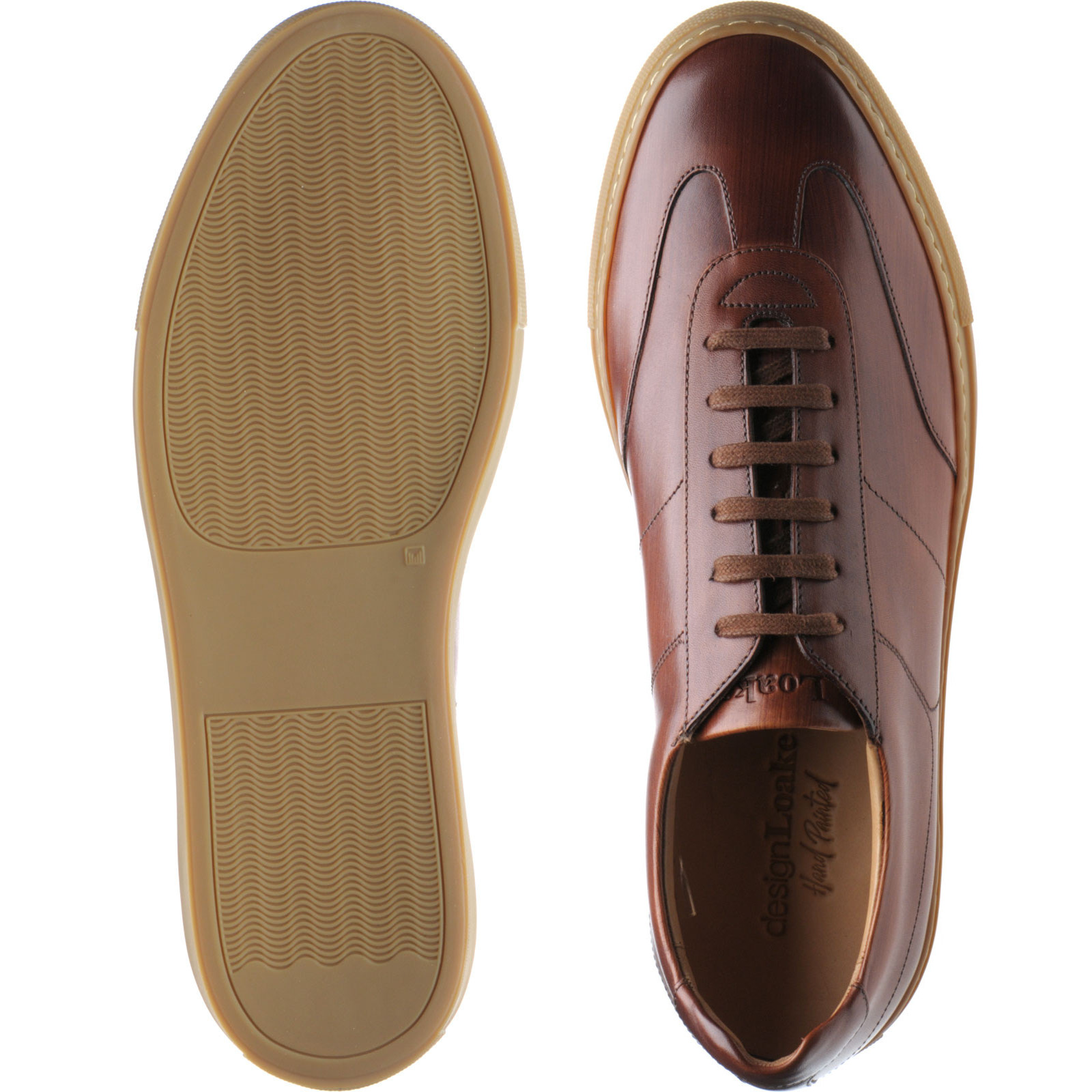 Loake shoes | Loake Lifestyle | Owens rubber-soled trainers in Chestnut ...