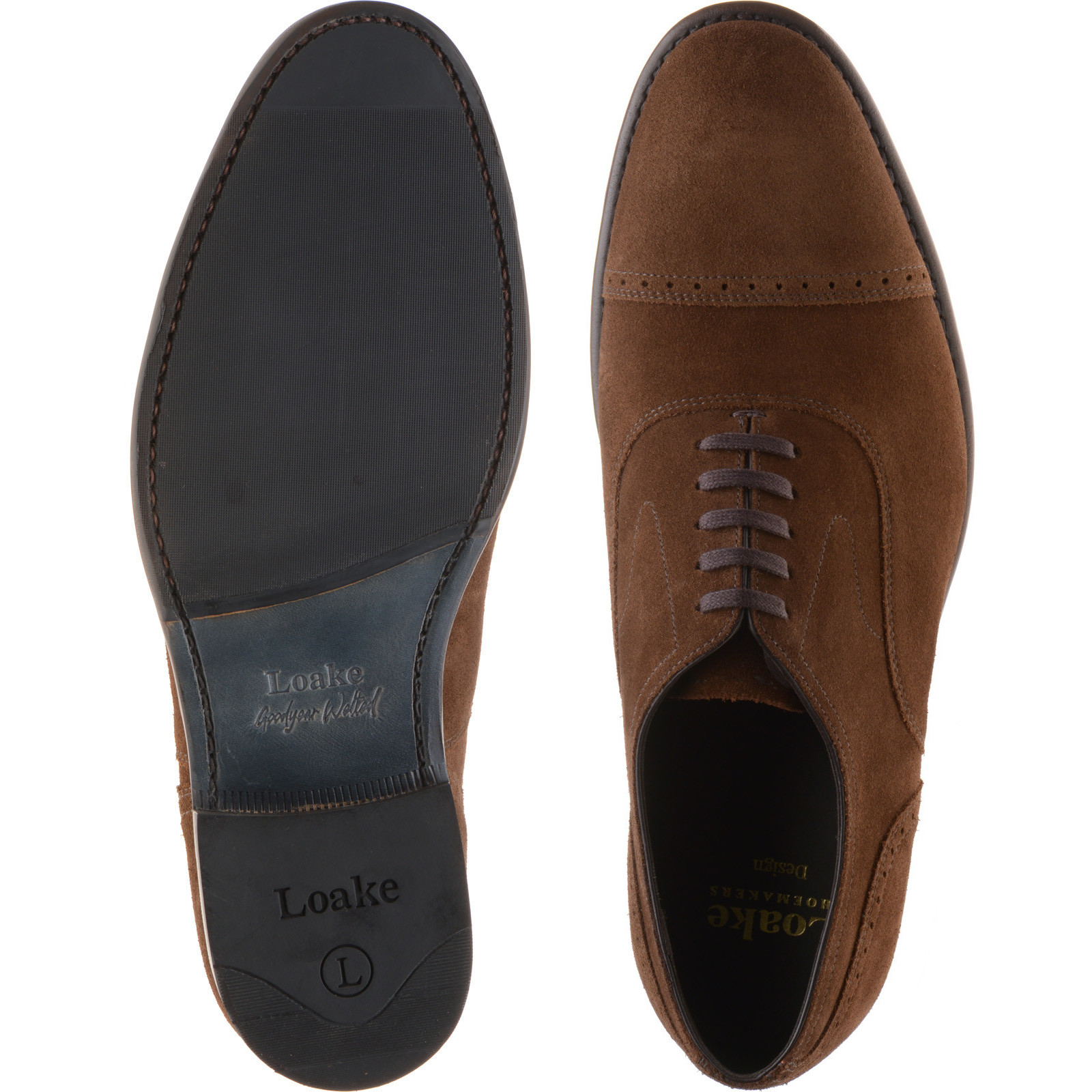 Loake shoes | Loake Sale | Hughes hybrid-soled semi-brogues in Brown ...