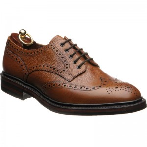 Loake shoes | Loake Sale | Badminton 2 rubber-soled brogues in Mahogany ...
