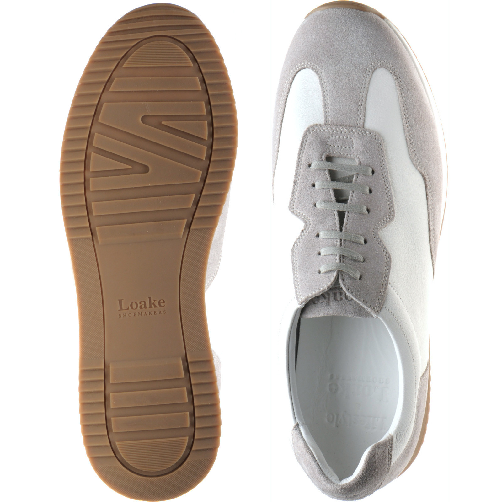 Loake shoes | Loake Sale | Linford rubber-soled trainers in White Calf ...