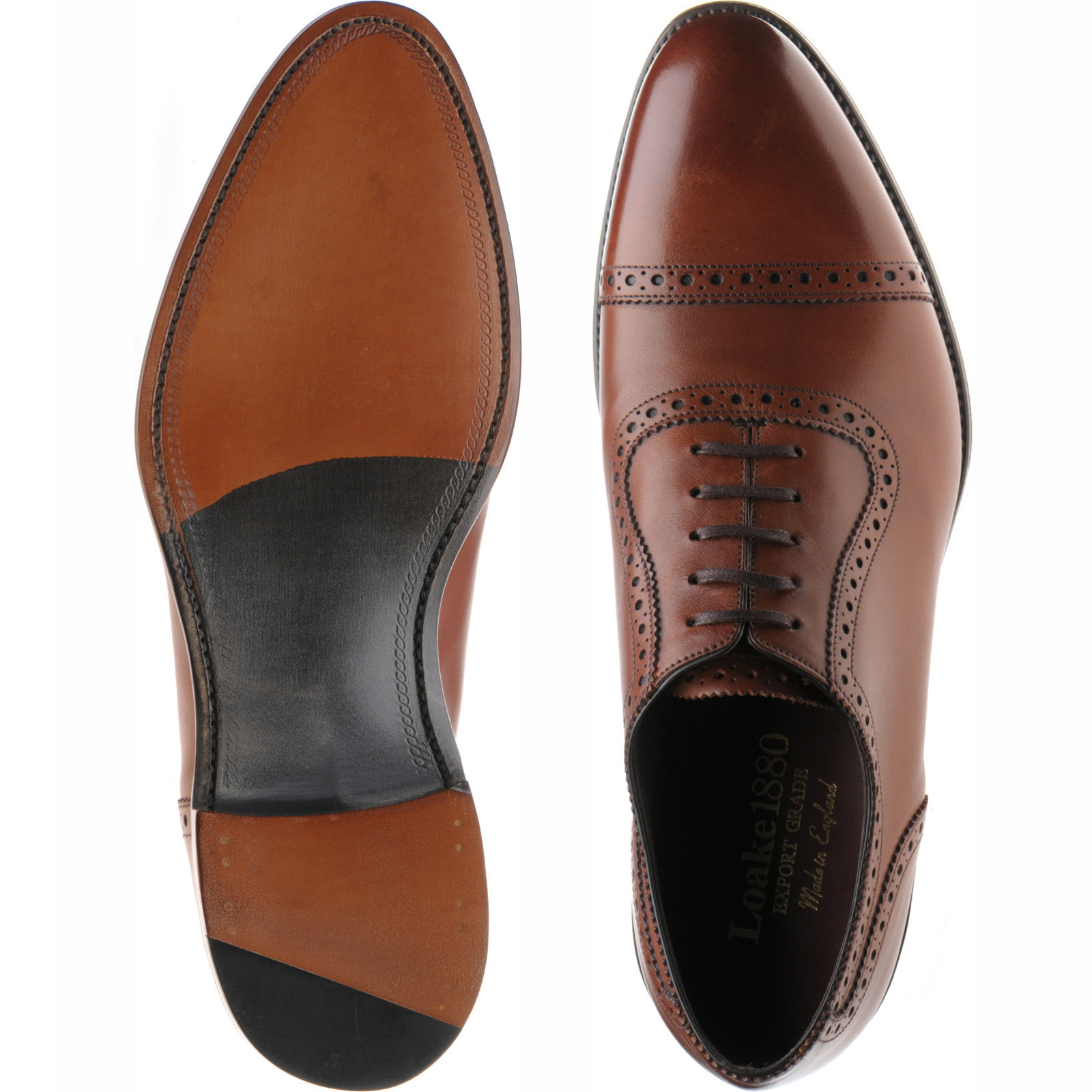 Loake shoes | Loake Factory Seconds | Trinity semi-brogues in Mahogany ...